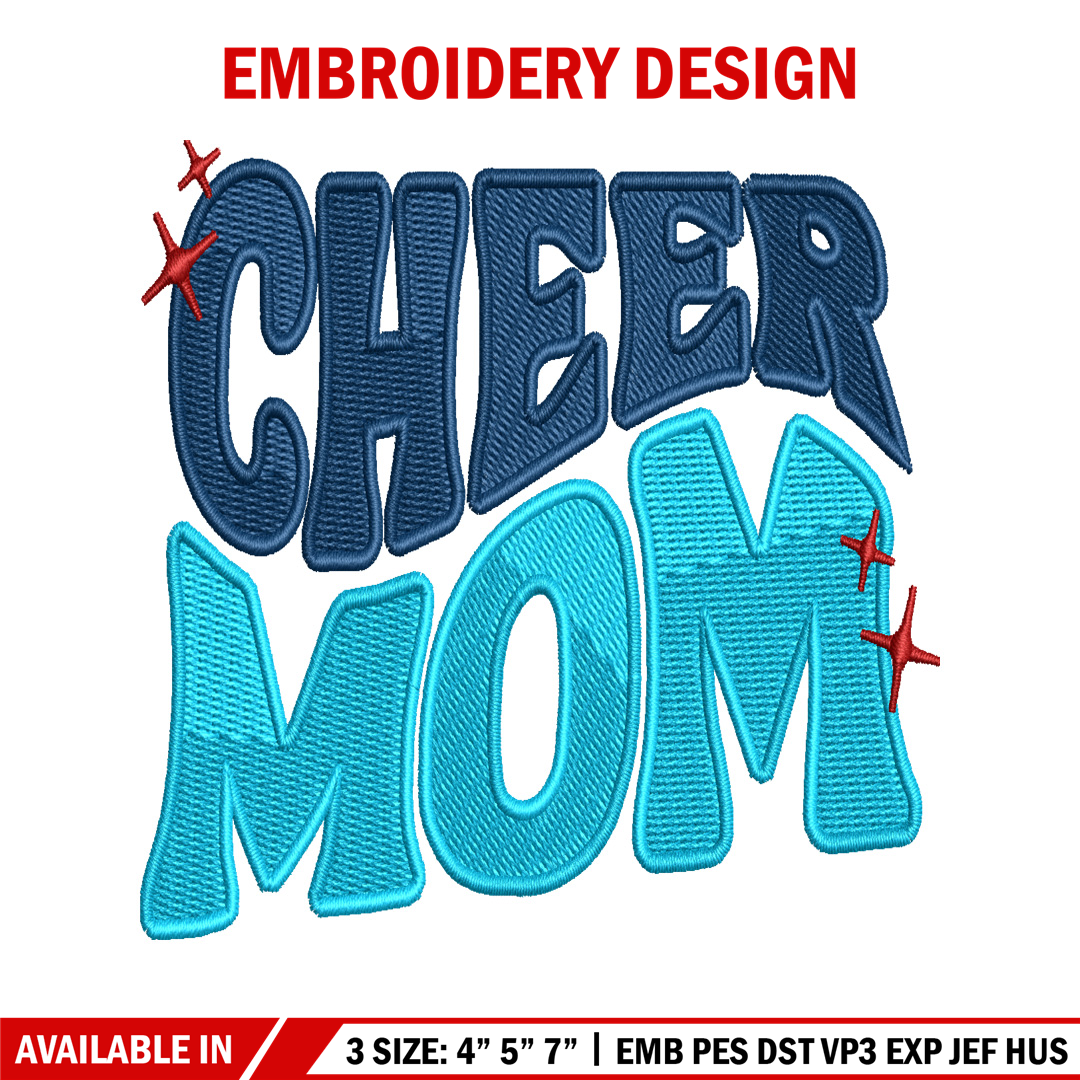 Cheer mom Logo embroidery design, Cheer mom Logo embroidery, | Inspire ...