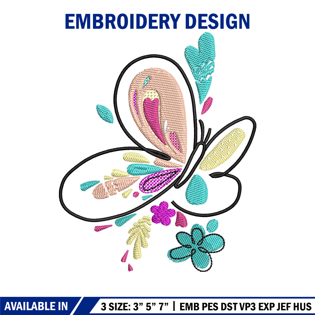 Butterfly color embroidery design, Butterfly embroidery, Emb | Inspire ...