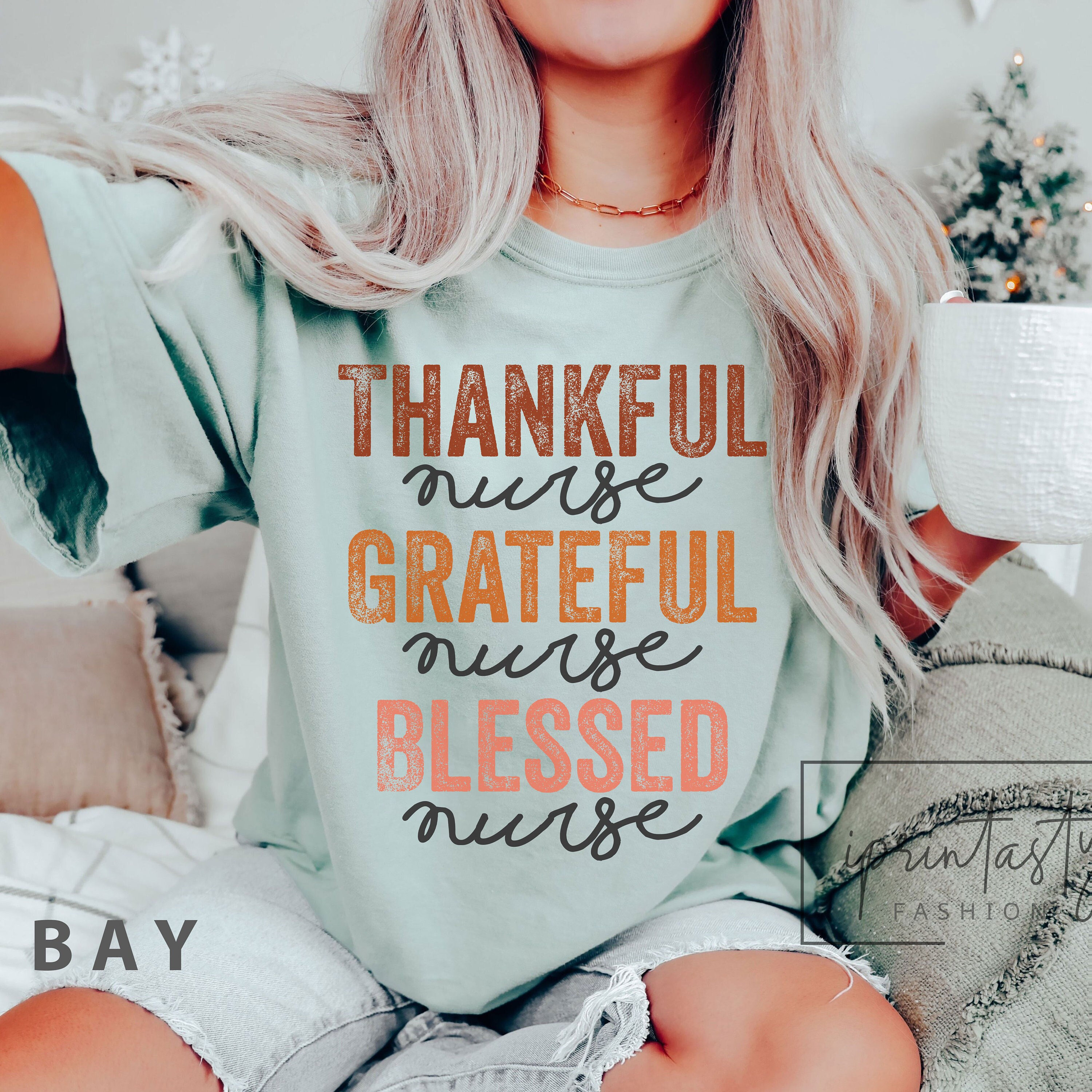 Thankful Nurse T-Shirt Png, Nurse Fall Shirt Png, Funny Nurs - Inspire ...