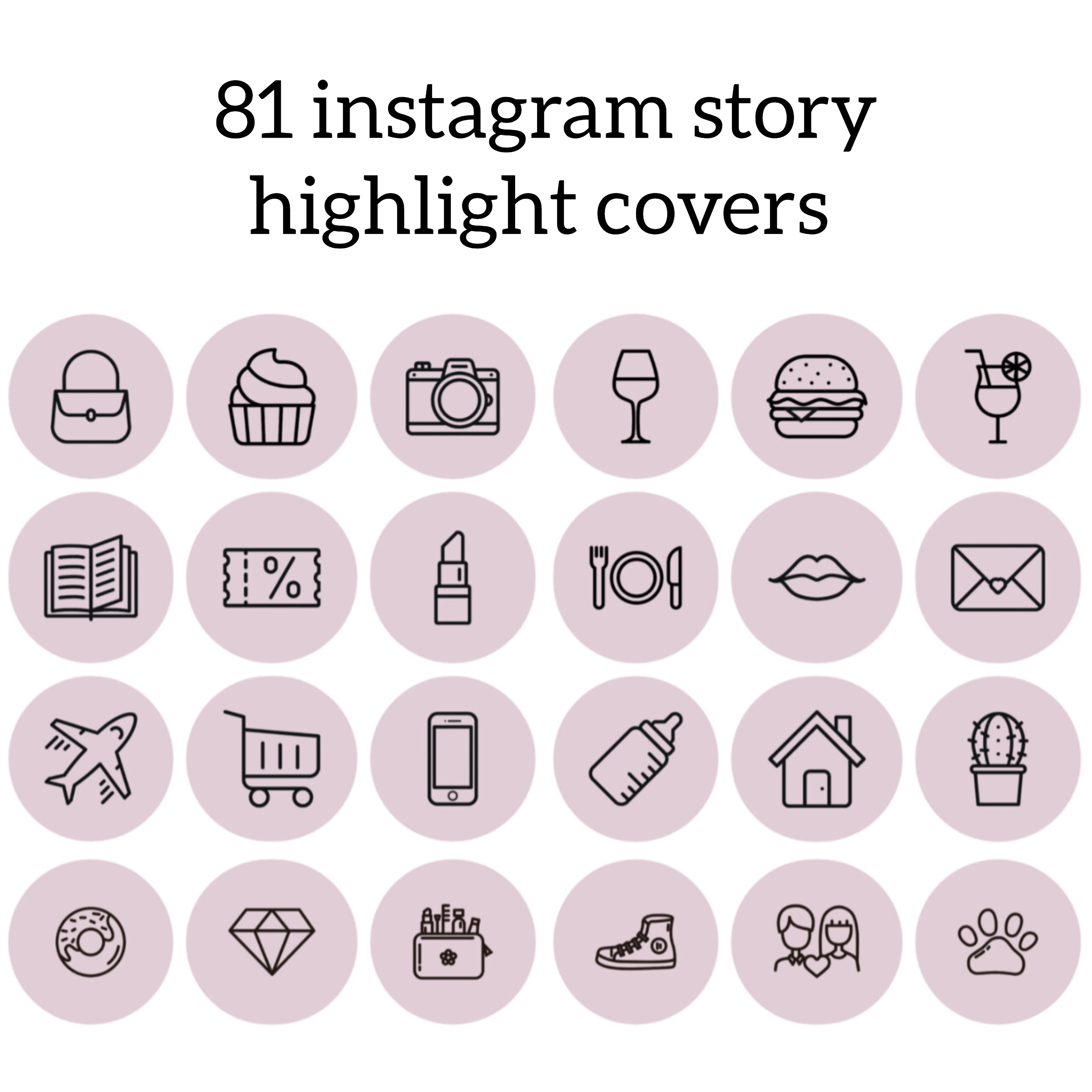 81 Pink Instagram Highlight Icons. Minimalist Instagram High - Inspire ...