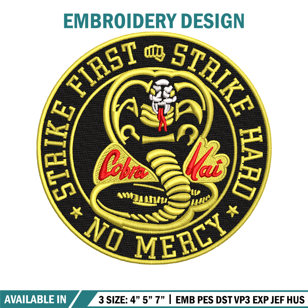 Cobra Kai Logo embroidery design, Cobra Kai embroidery, logo | Inspire ...