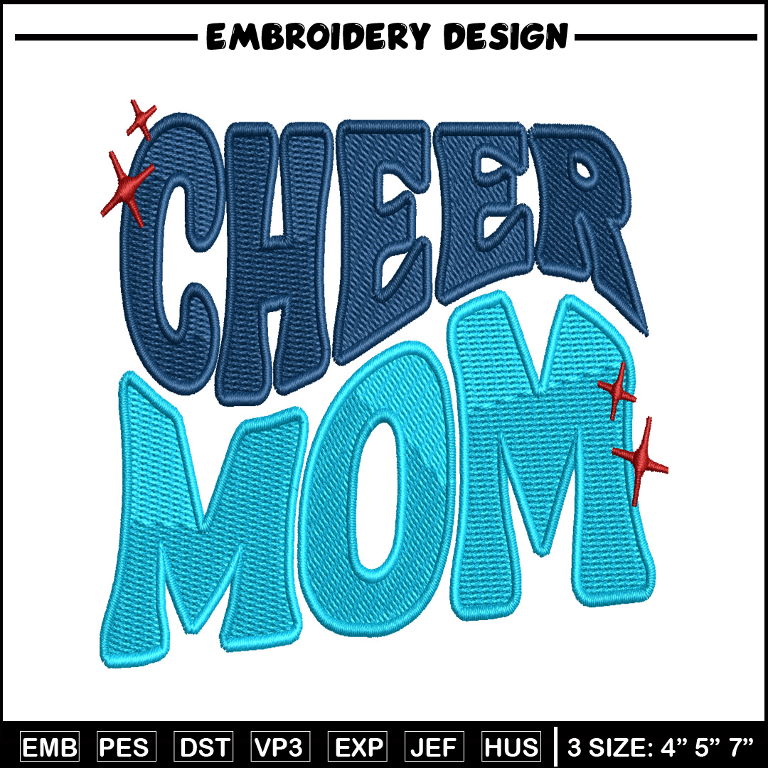 Cheer mom Logo embroidery design, Cheer mom Logo embroidery, | Inspire ...