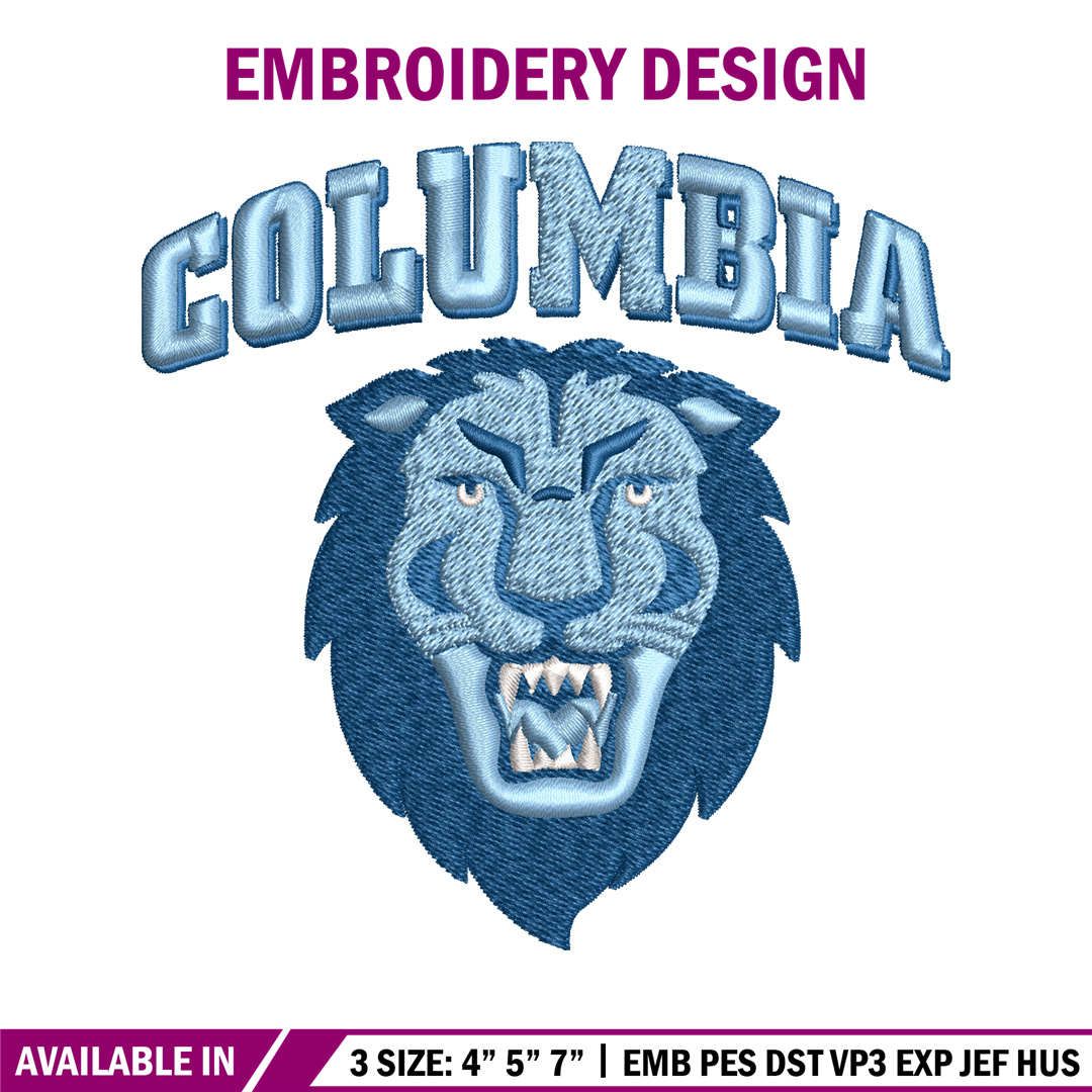 Columbia Lions embroidery design, Columbia Lions embroidery, | Inspire ...
