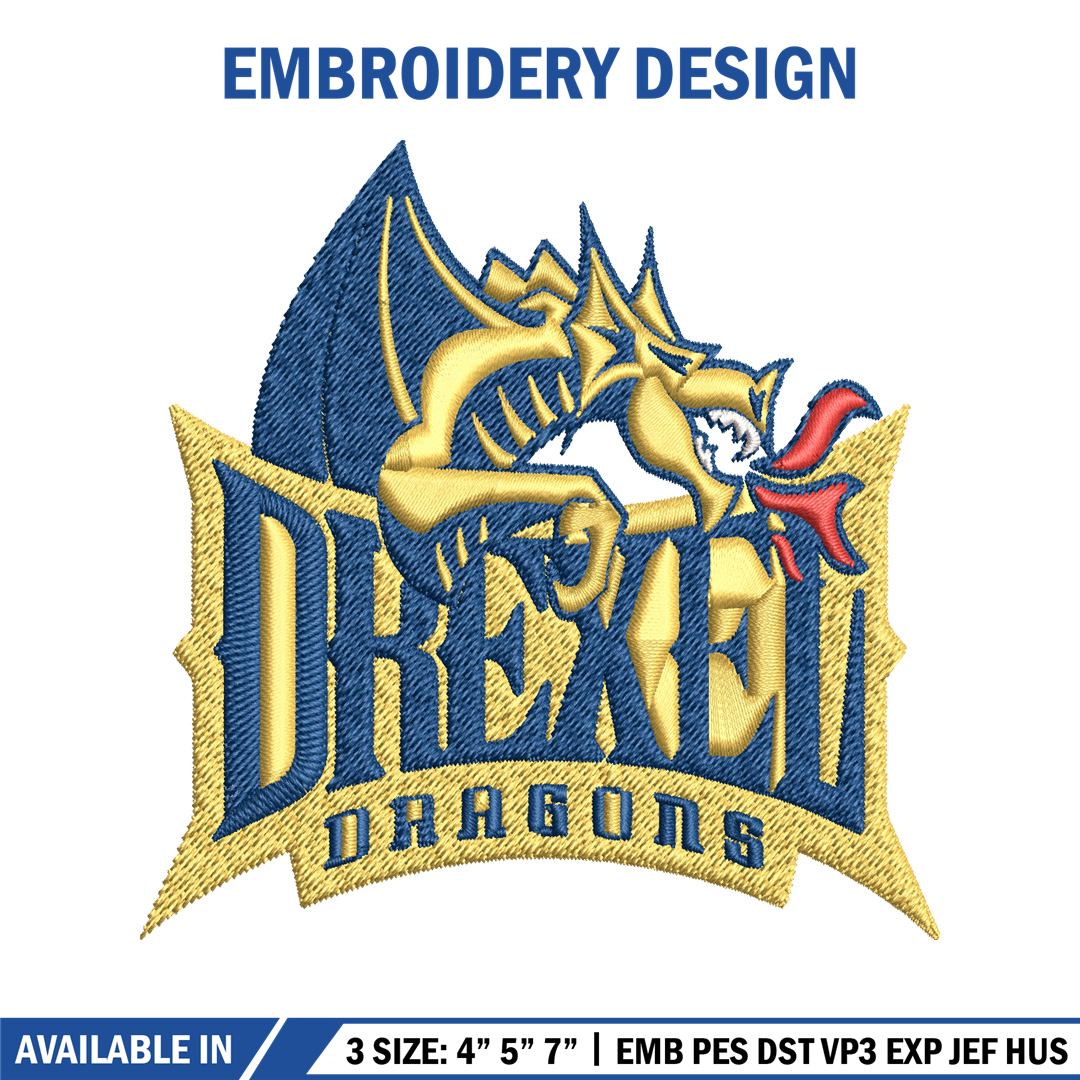 Drexel Dragons embroidery design, Drexel Dragons embroidery, | Inspire ...