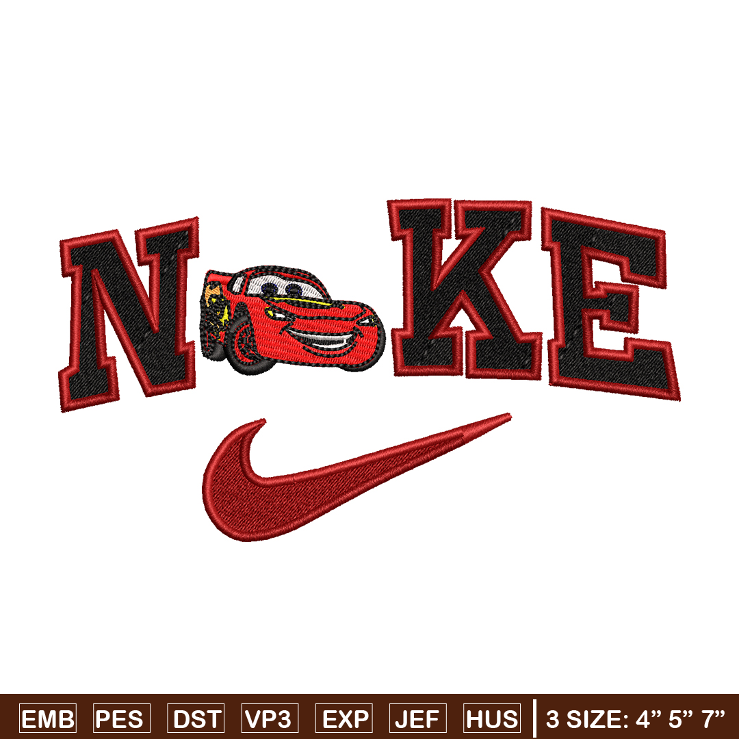Lightning McQueen Nike embroidery design, logo embroidery, N | Inspire ...