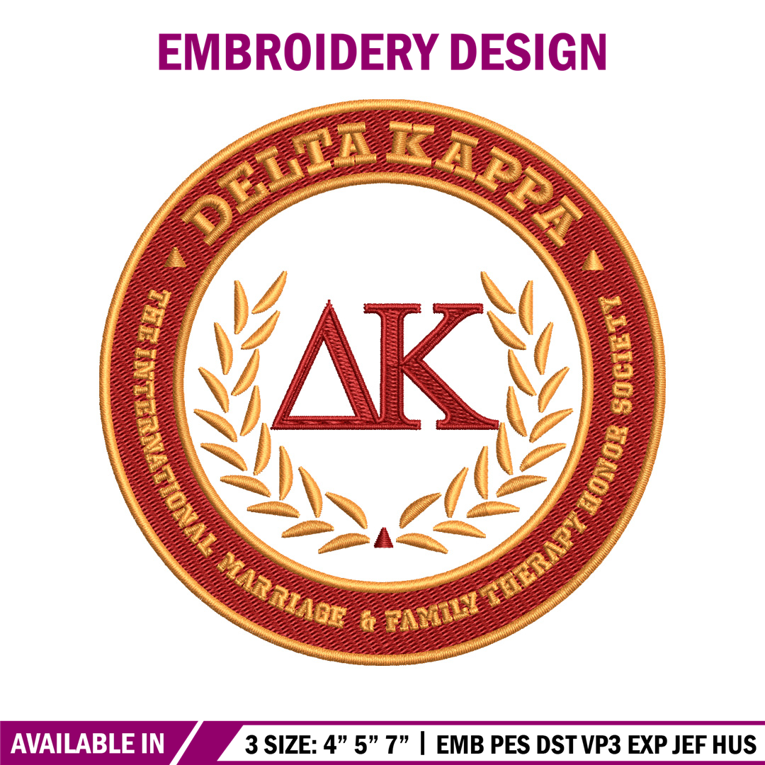 Delta Kappa embroidery design, Delta Kappa Logo embroidery, | Inspire ...