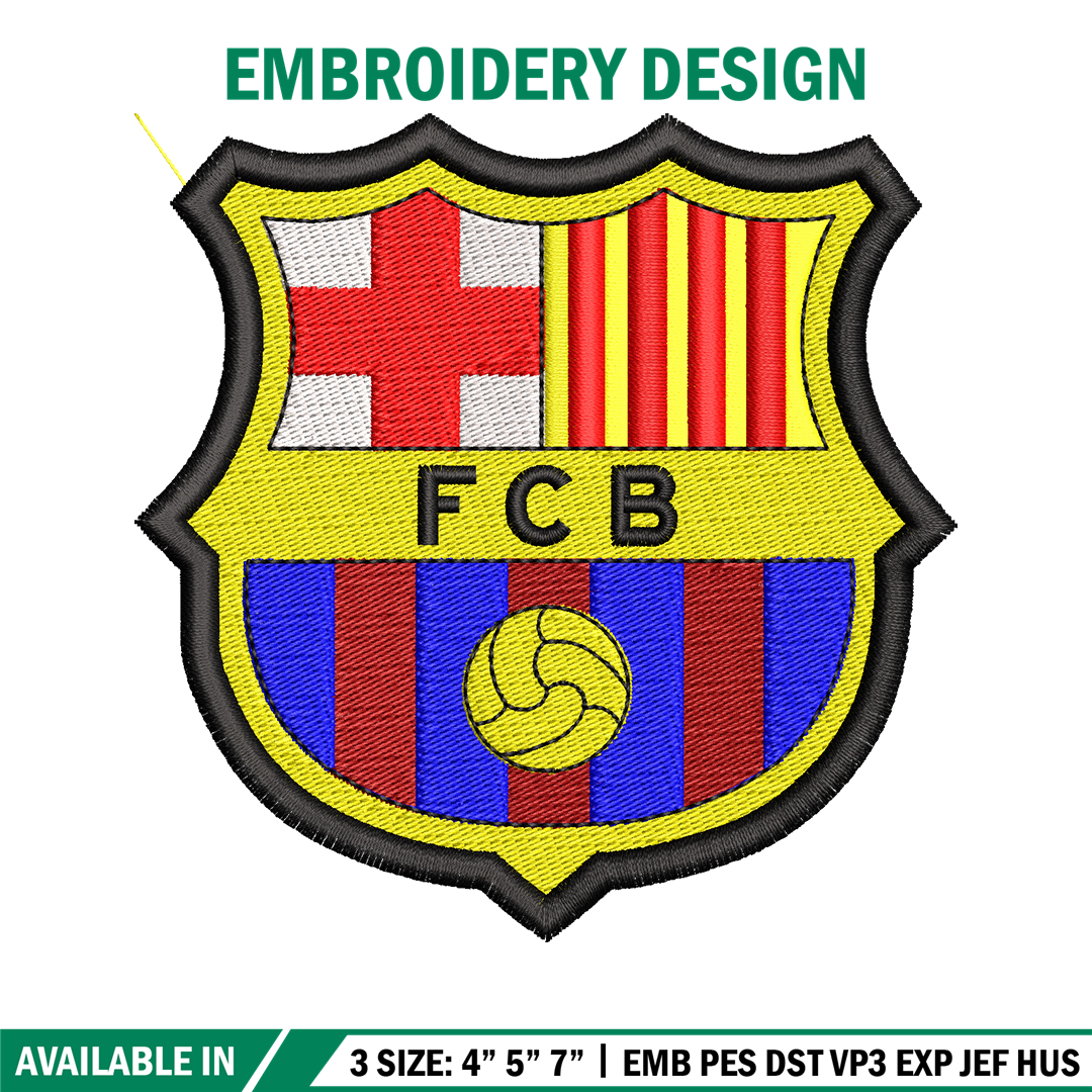 Fc Barcelona logo embroidery design, logo embroidery, logo d | Inspire ...