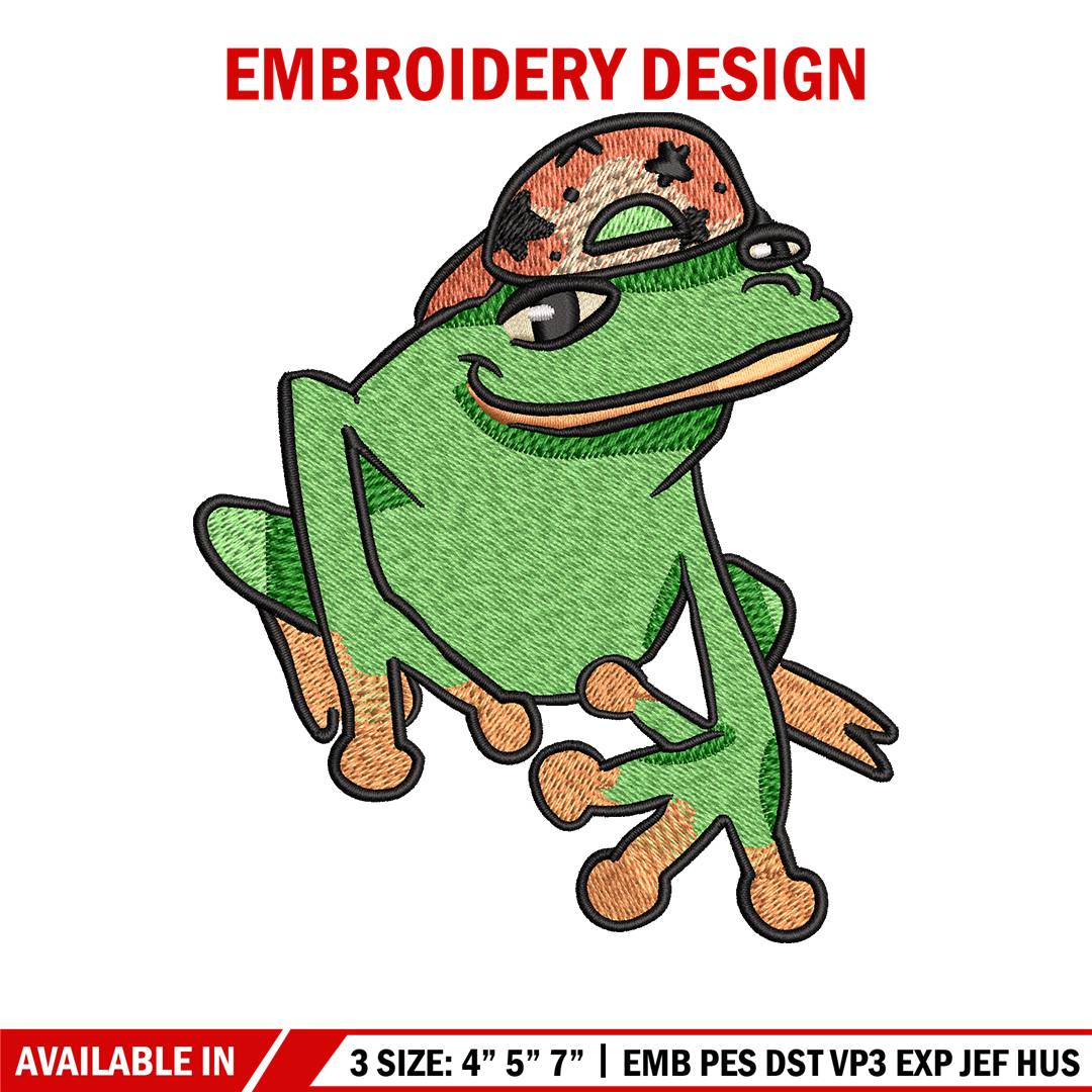 Frog boy embroidery design, Frog embroidery, Embroidery file | Inspire ...