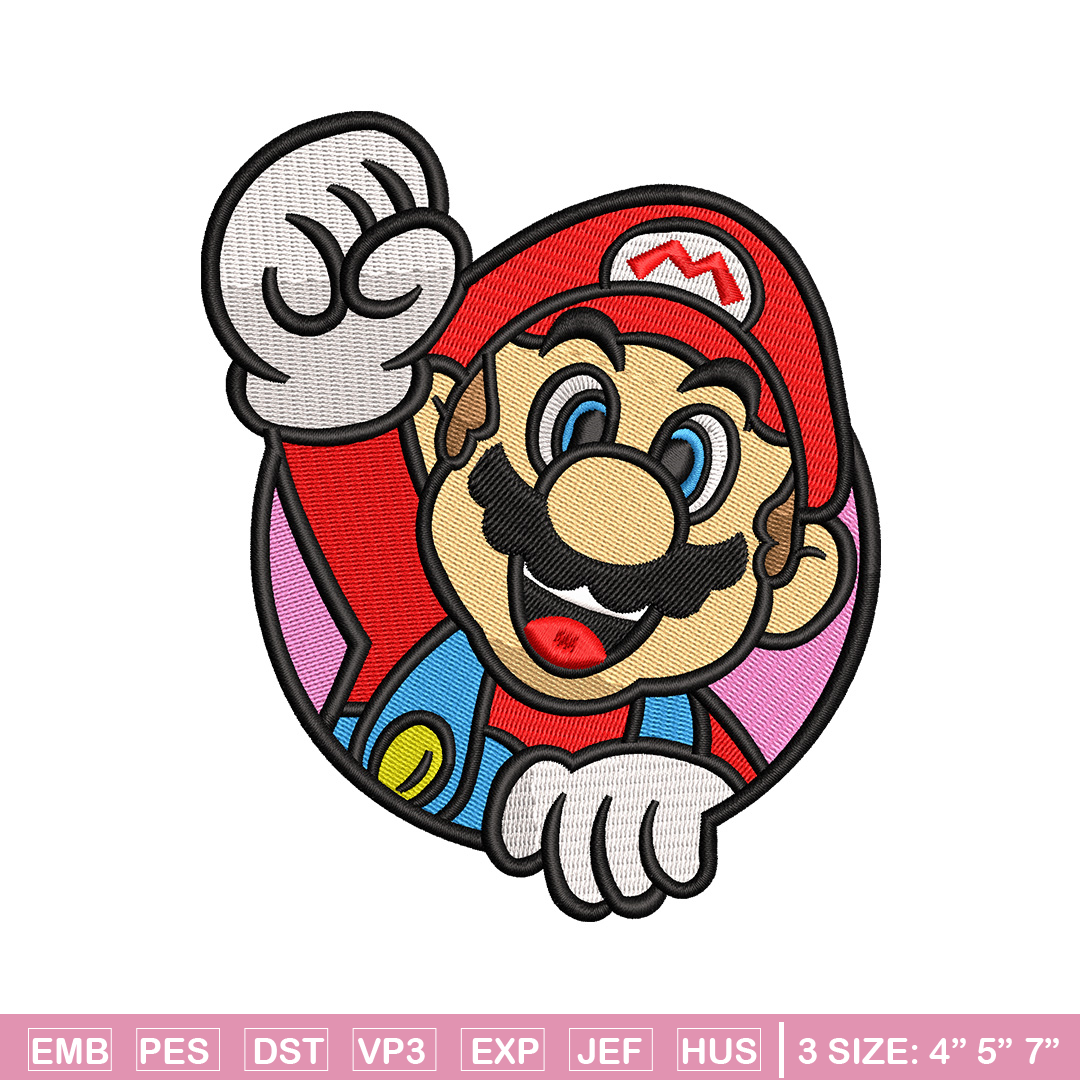 Mario circle embroidery design, Mario embroidery, Embroidery | Inspire ...