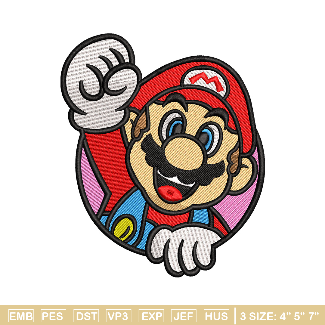 Mario circle embroidery design, Mario embroidery, Embroidery | Inspire ...
