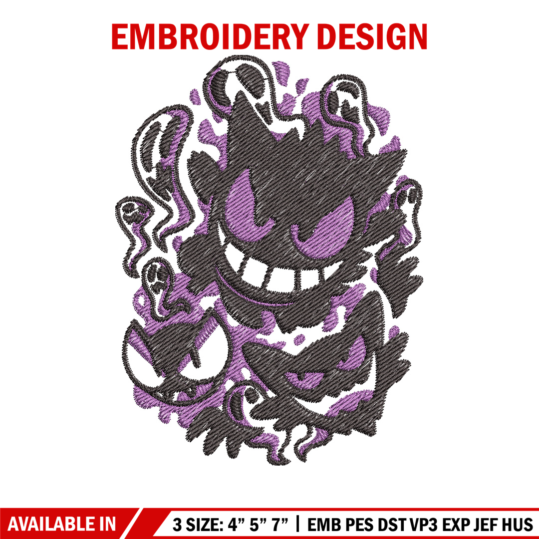 Gengar evolution embroidery design, Pokemon embroidery, Anim | Inspire ...