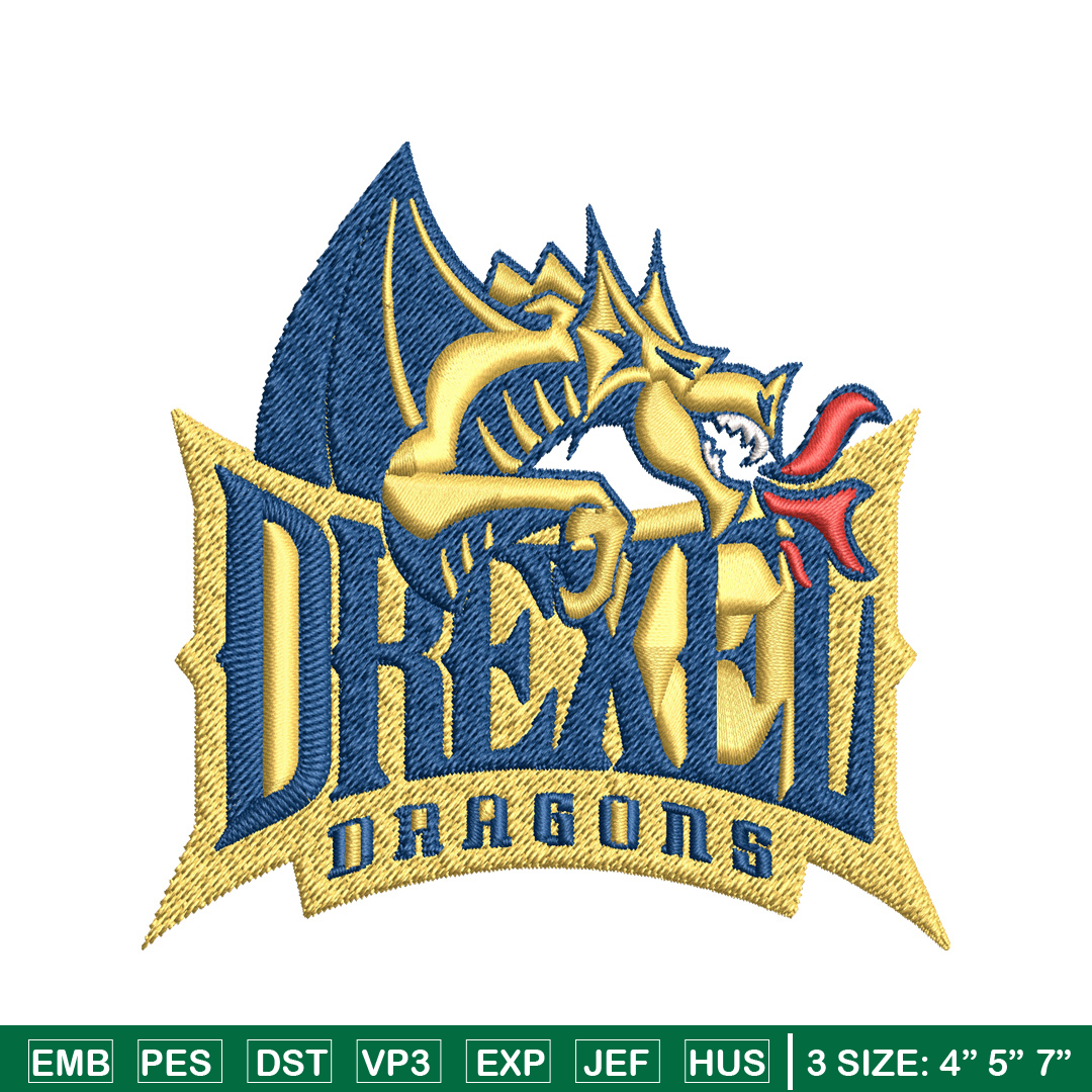 Drexel Dragons embroidery design, Drexel Dragons embroidery, | Inspire ...