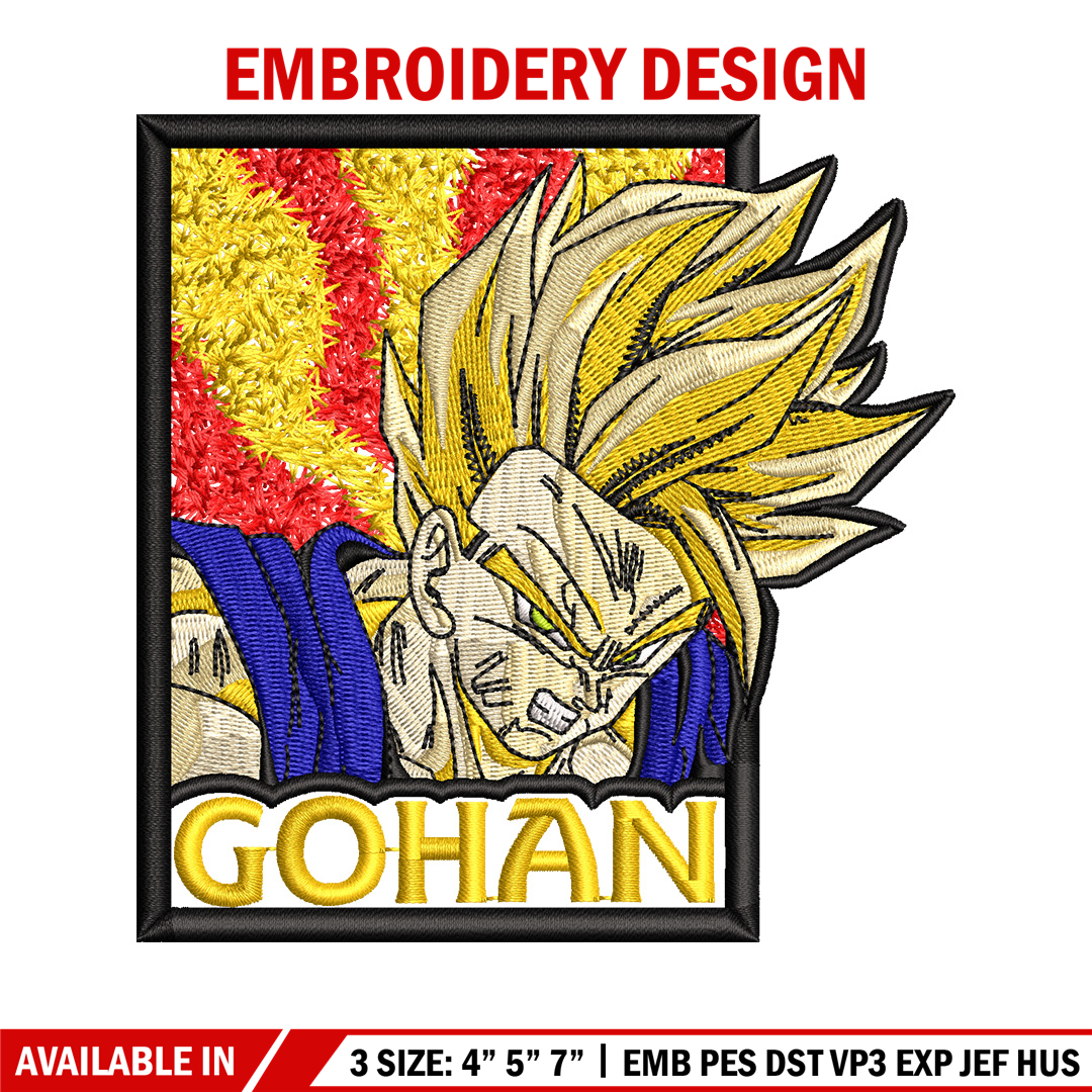 Gohan poster embroidery design, Dragonball embroidery, Anime | Inspire ...