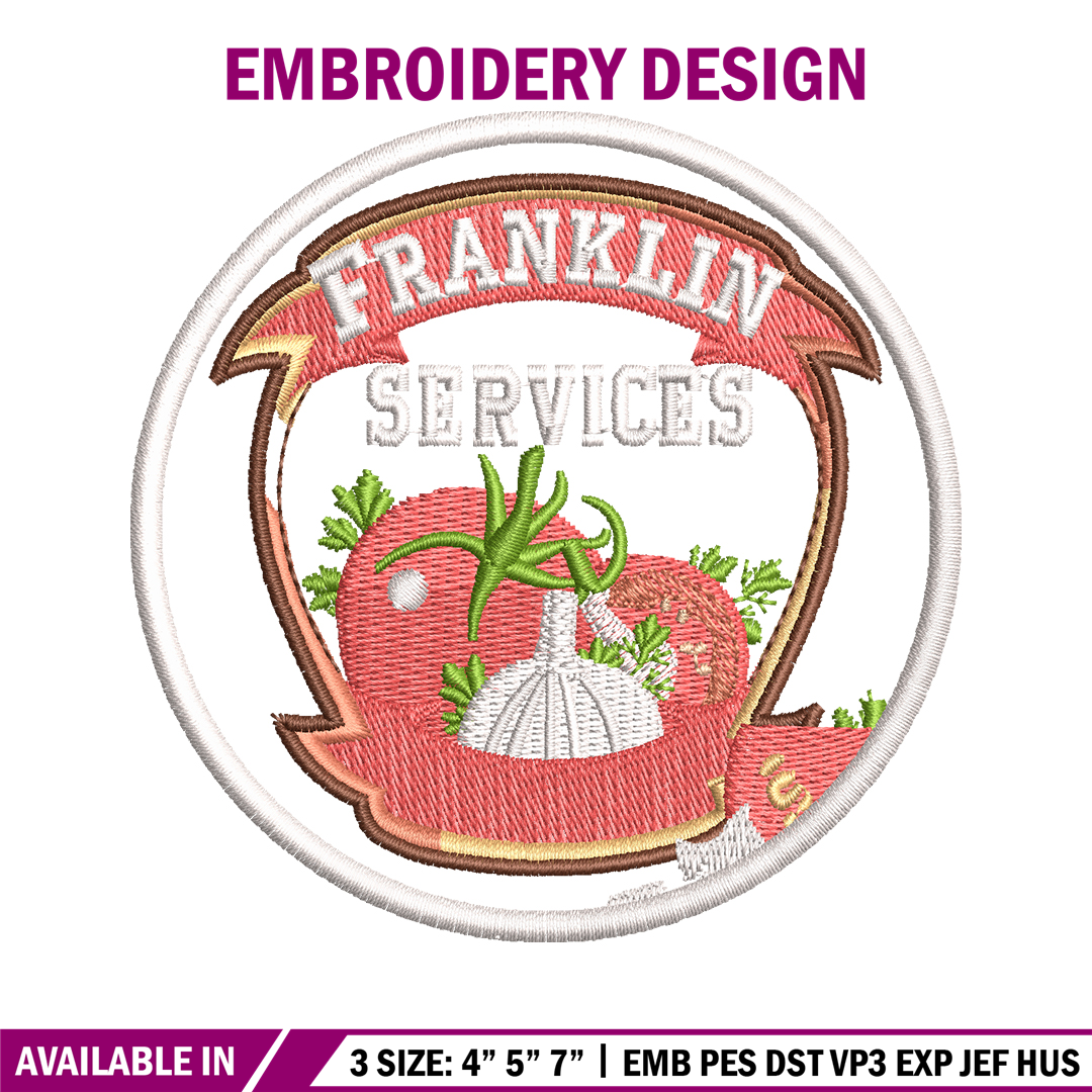 Franklin Services Logo embroidery design, Franklin Services | Inspire ...