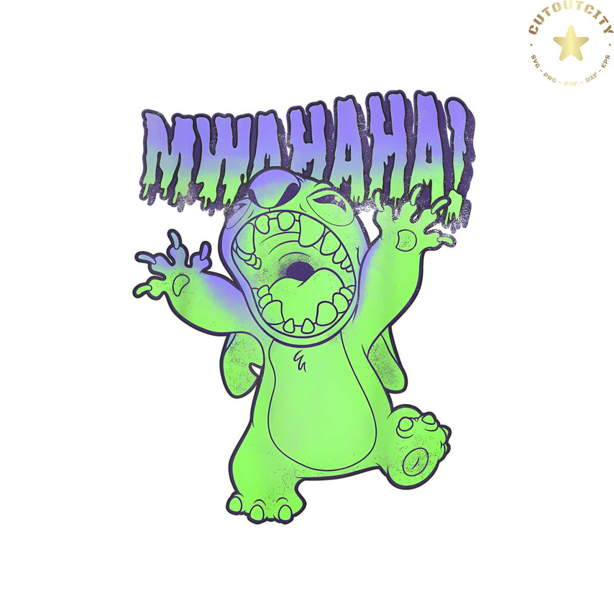 Funny Stitch Halloween Scream PNG Sublimation Download | Inspire Uplift