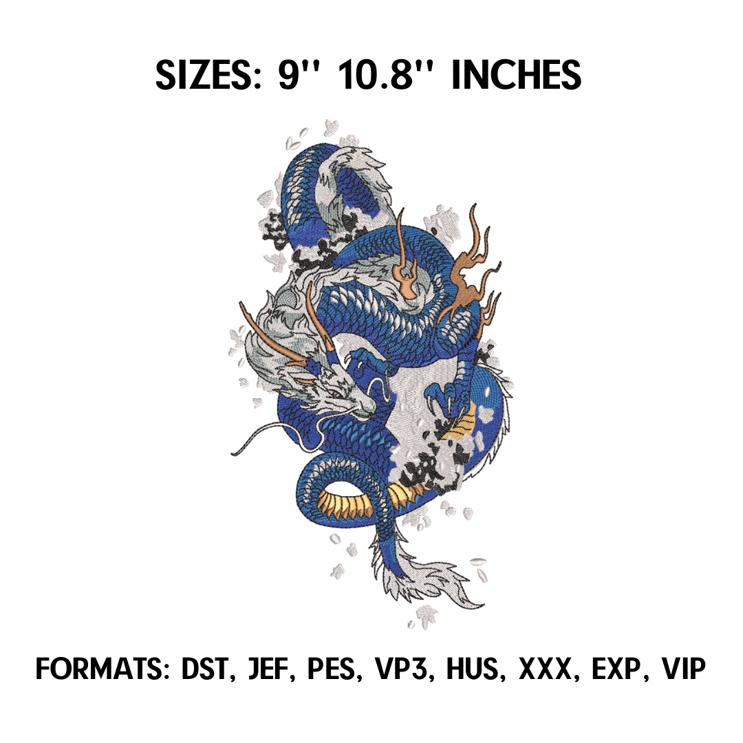 Japanese Dragon Embroidery Design File Pes, Art Embroidery d - Inspire ...