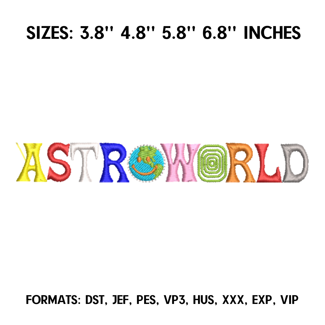 Astroworld Embroidery Design File Pes, Art Embroidery design - Inspire ...