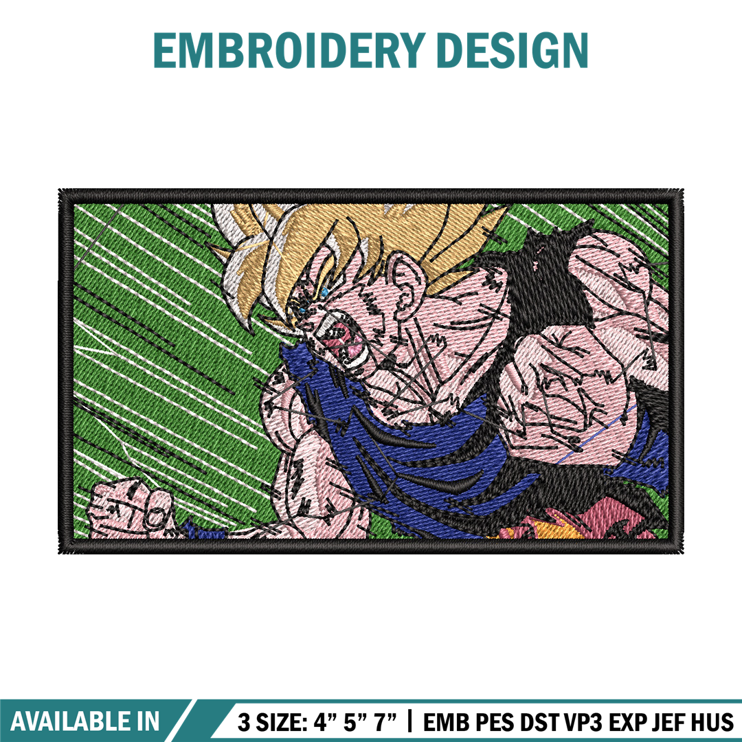 Goku rectangle embroidery design, Dragonball embroidery, Ani | Inspire ...