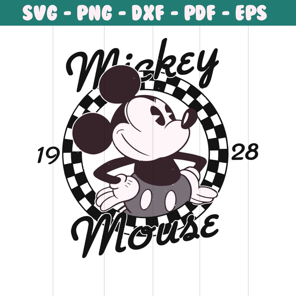 Retro Disney Classic Mickey Mouse 1928 SVG Digital File | Inspire Uplift