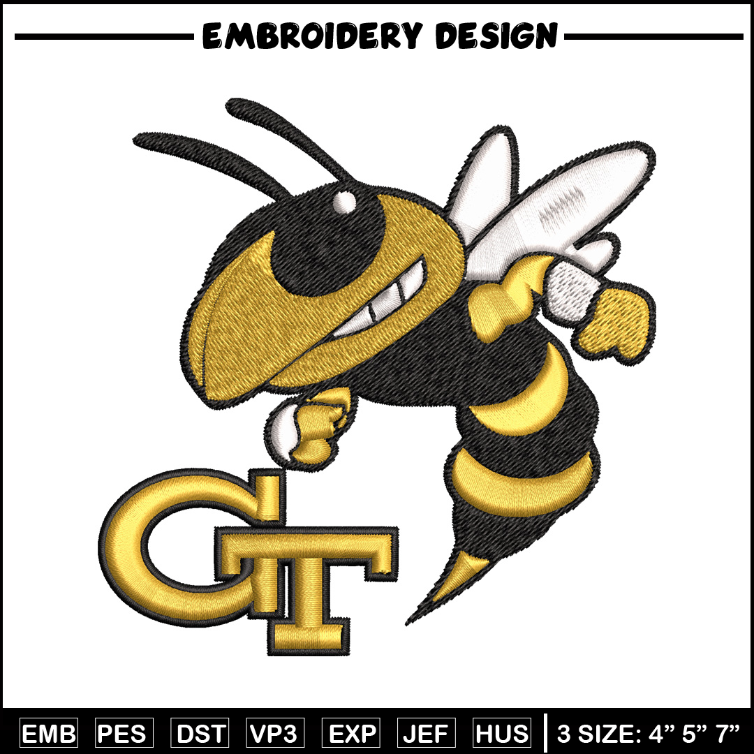 Georgia Tech Yellow Jackets embroidery design, Georgia Tech | Inspire ...