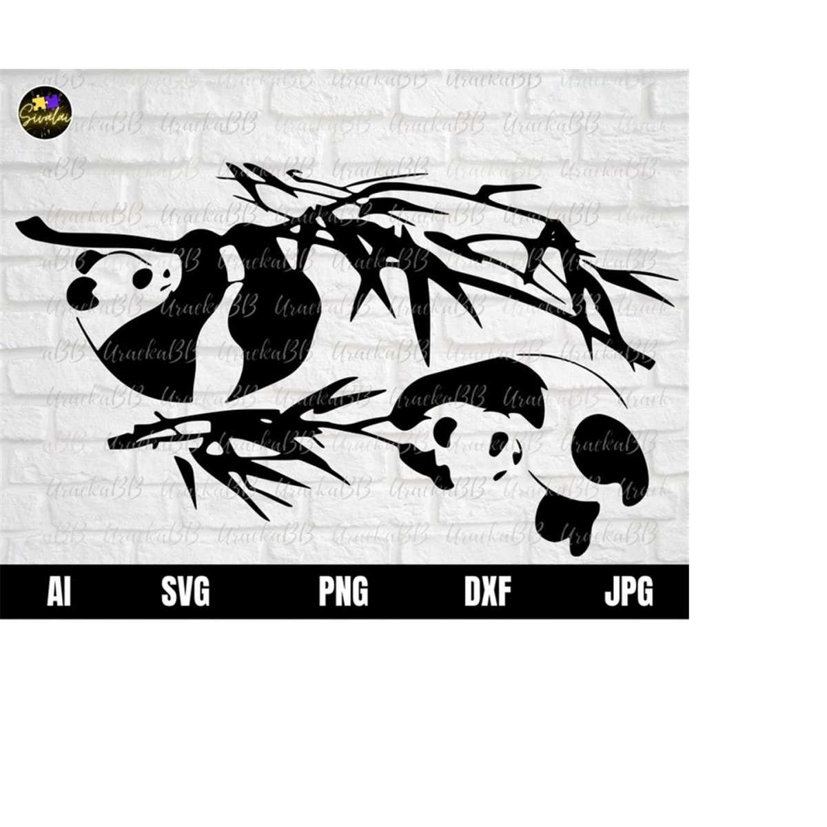 Panda Bamboo Svg, Bamboo Bear SVG, Panda Clipart Svg, Panda | Inspire ...