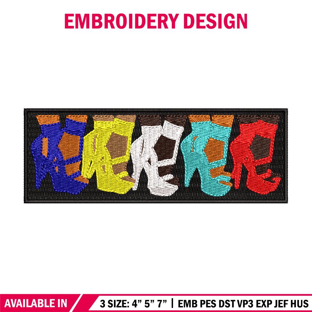 High heels color logo embroidery design, logo embroidery, lo | Inspire ...