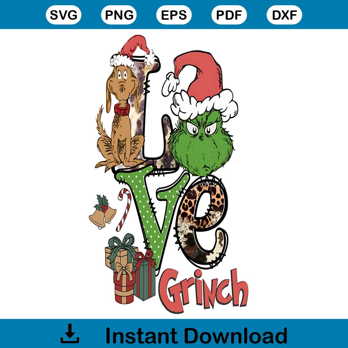 Retro Christmas Love The Grinch Svg For Cricut Files | Inspire Uplift