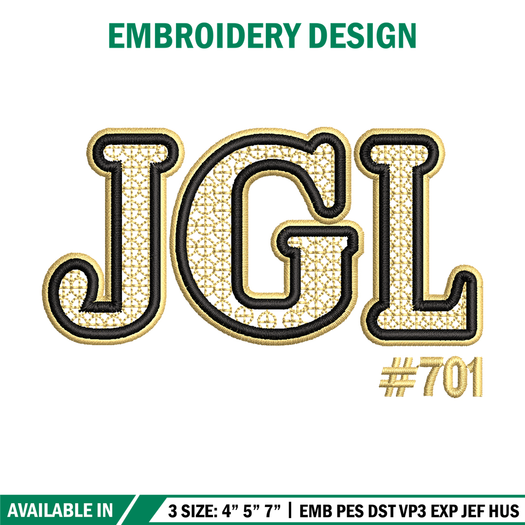 JGL logo embroidery design, JGL logo embroidery, logo design | Inspire ...