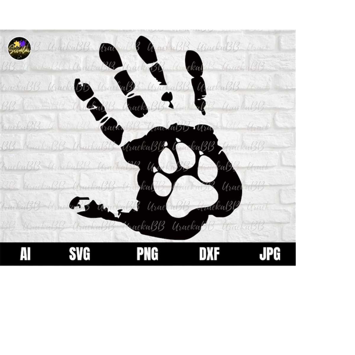 Hand Paw Print Svg, Paw and Hand Svg, Hand Svg, Dog Paw Svg, - Inspire ...