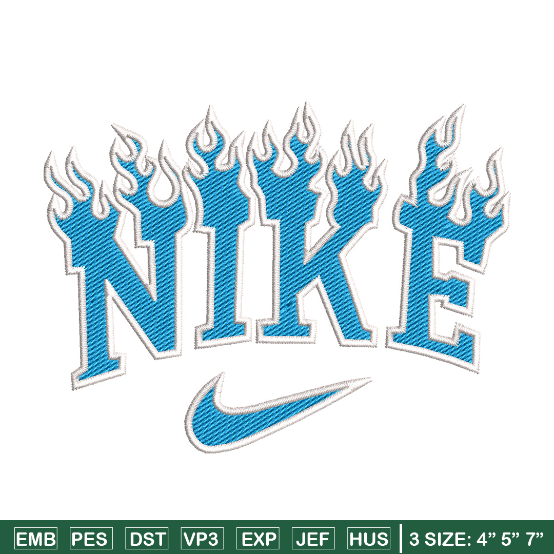 Nike blue flame embroidery design, Nike embroidery, Nike des - Inspire ...
