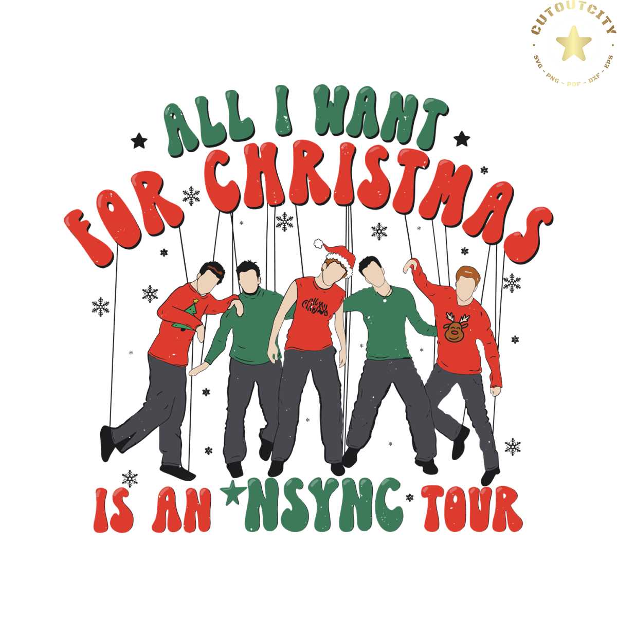 All I Want For Christmas Is An Nsync Tour SVG File For Cricu | Inspire ...