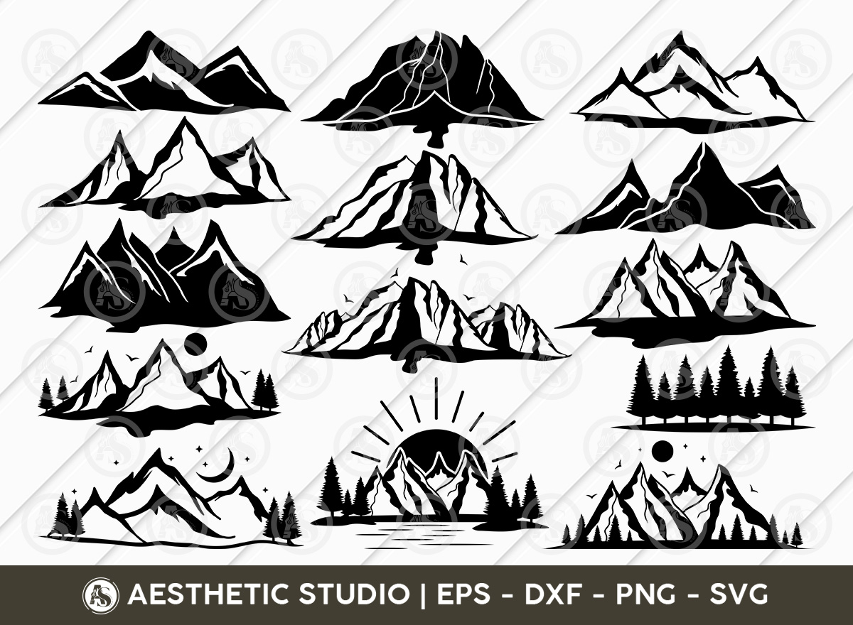 Mountains SVG, Mountain And Trees Svg, Forest Svg Cricut, Mo - Inspire ...