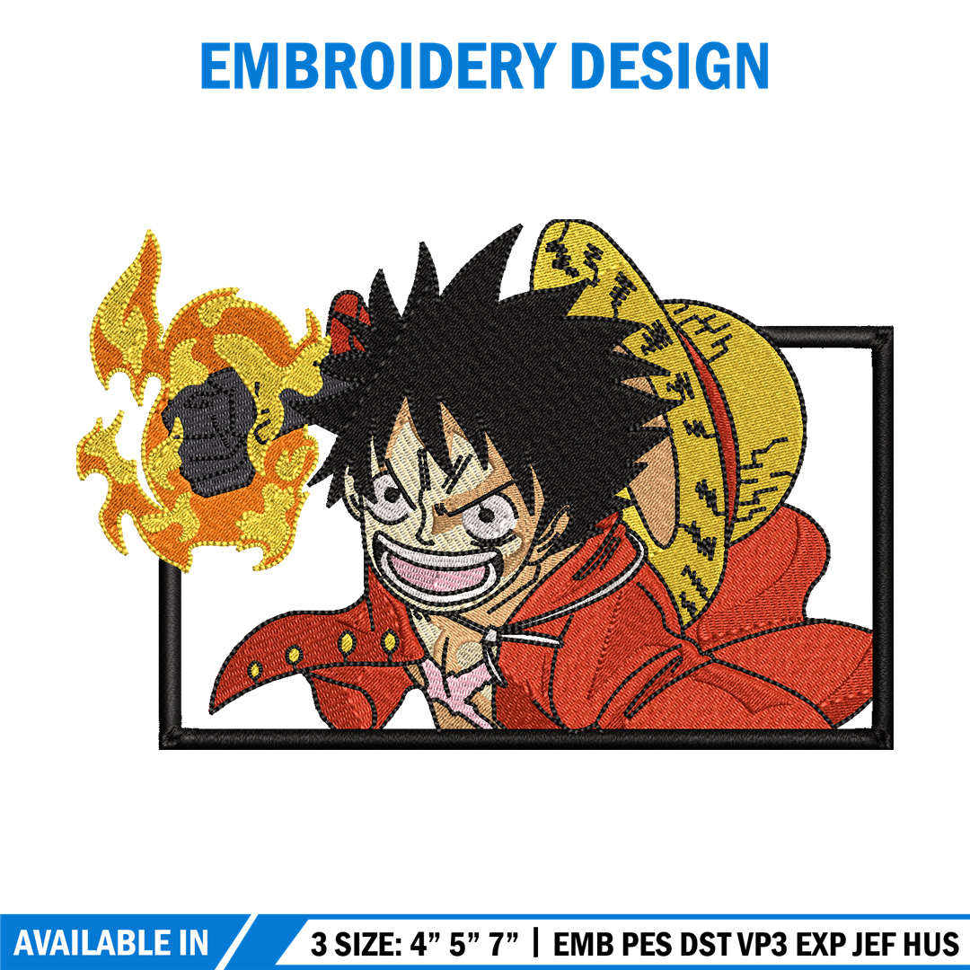 Luffy fire embroidery design, One piece embroidery, Anime de | Inspire ...