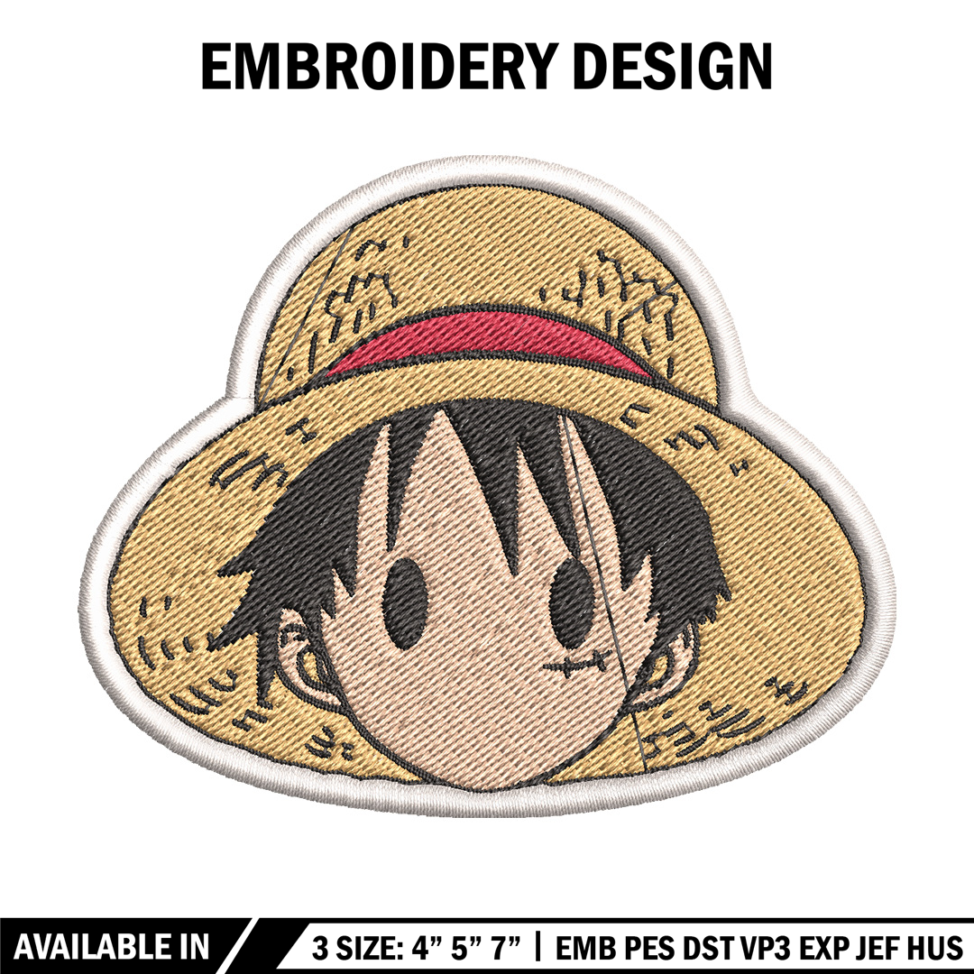 Luffy logo embroidery design, One piece embroidery, Anime de - Inspire ...