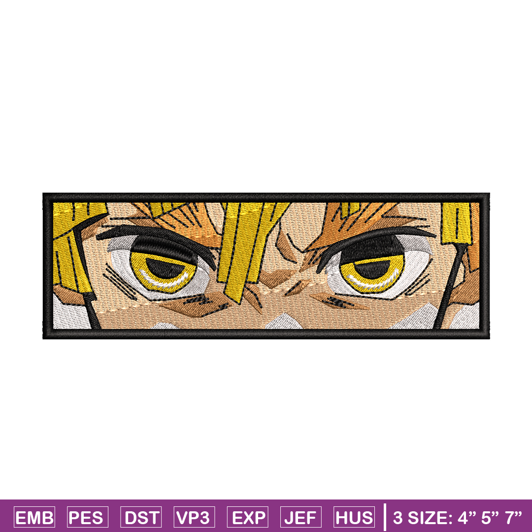 Zenitsu eyes Nike embroidery design, Kimetsu no Yaiba embroi | Inspire ...