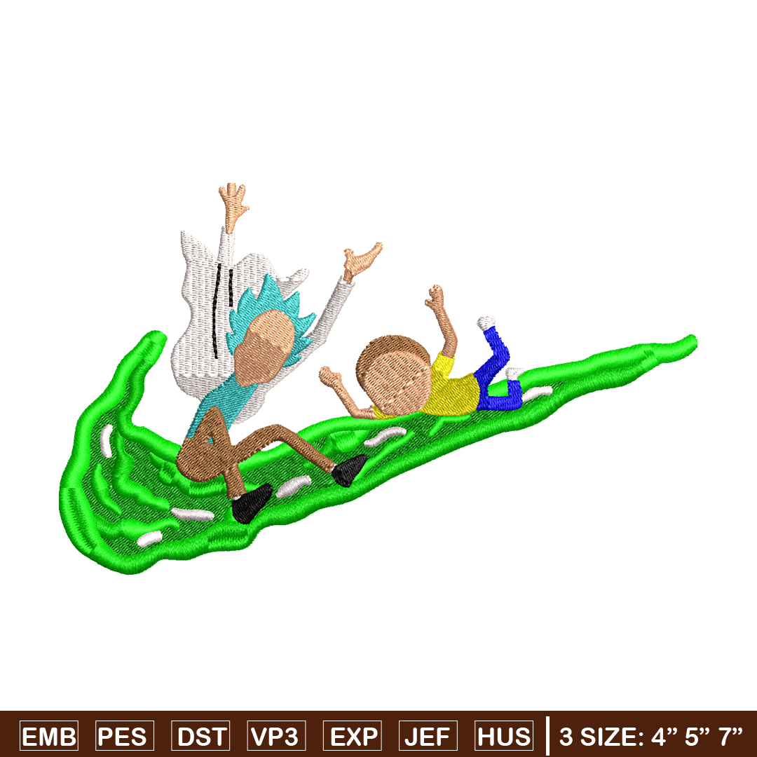 Rick and Morty Nike embroidery design, cartoon embroidery, N - Inspire ...