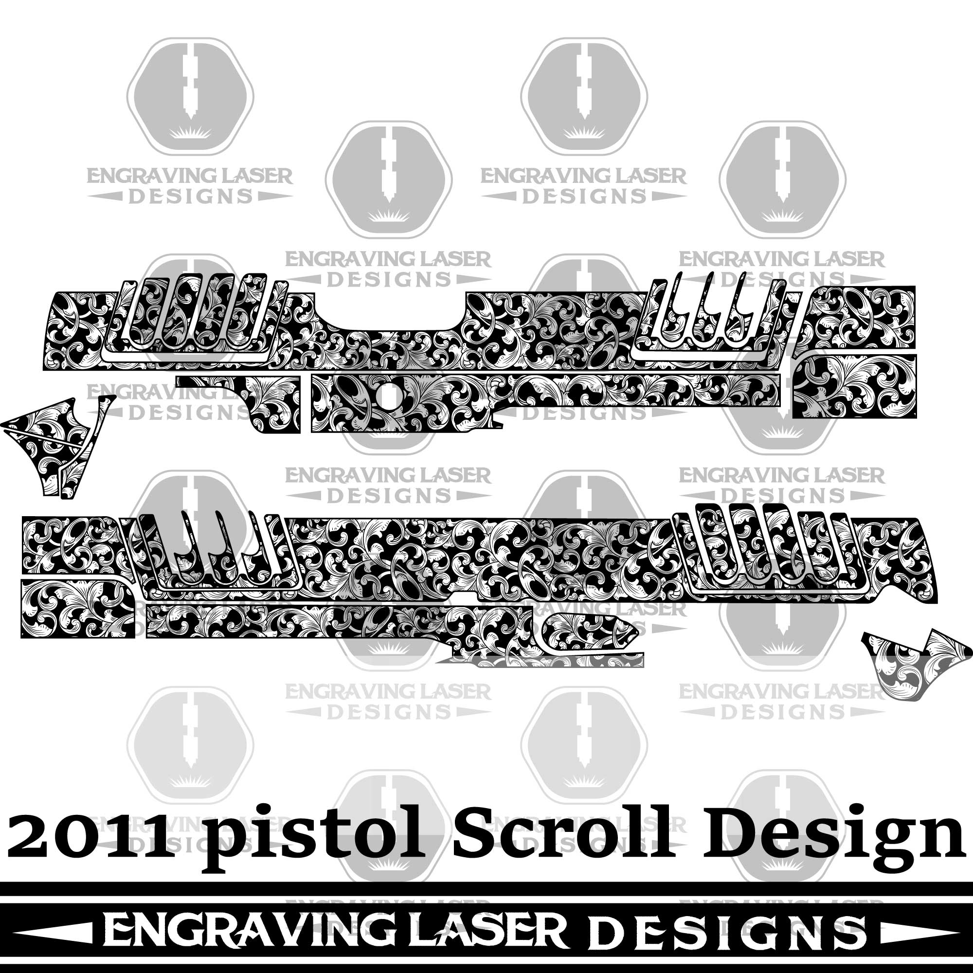 Engraving Laser Designs 2011 Pistol Scroll Design | Inspire Uplift