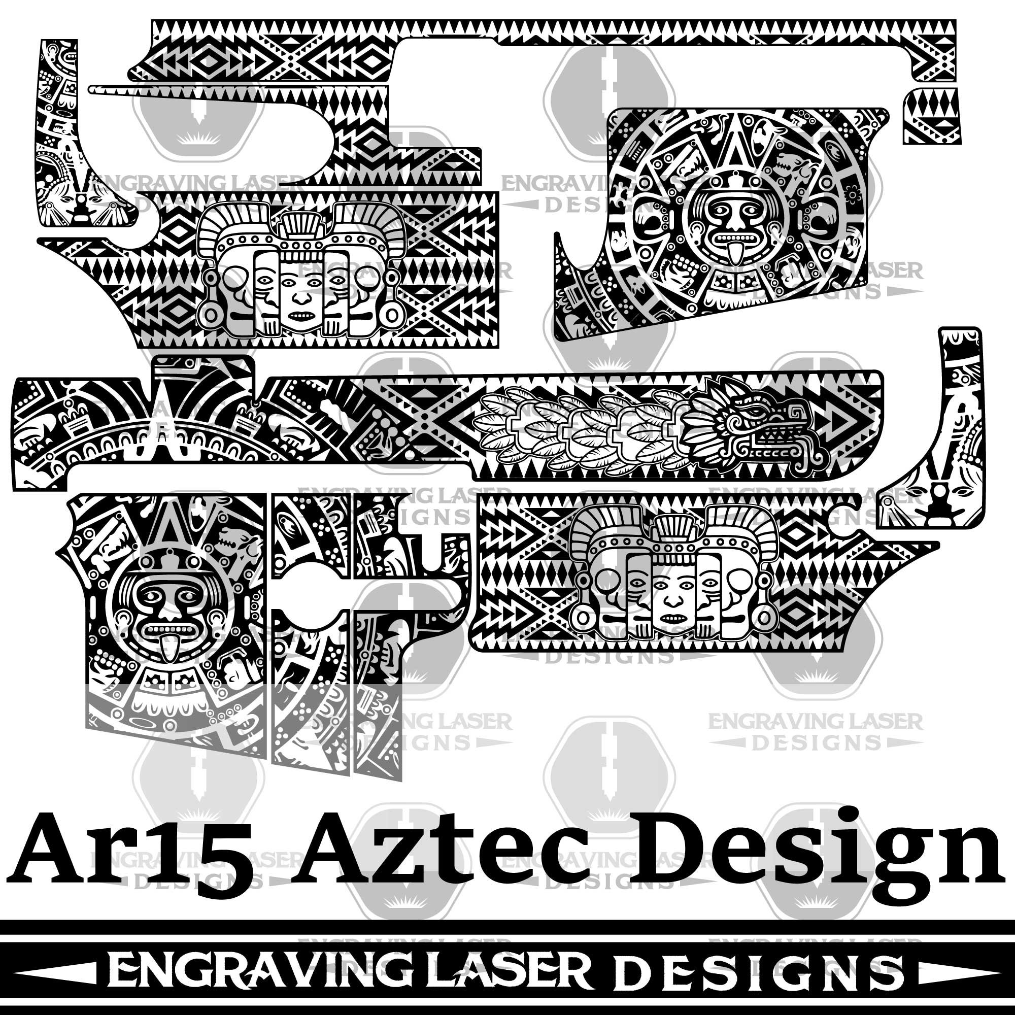 Engraving Laser Designs Ar15 Aztec Design - Inspire Uplift