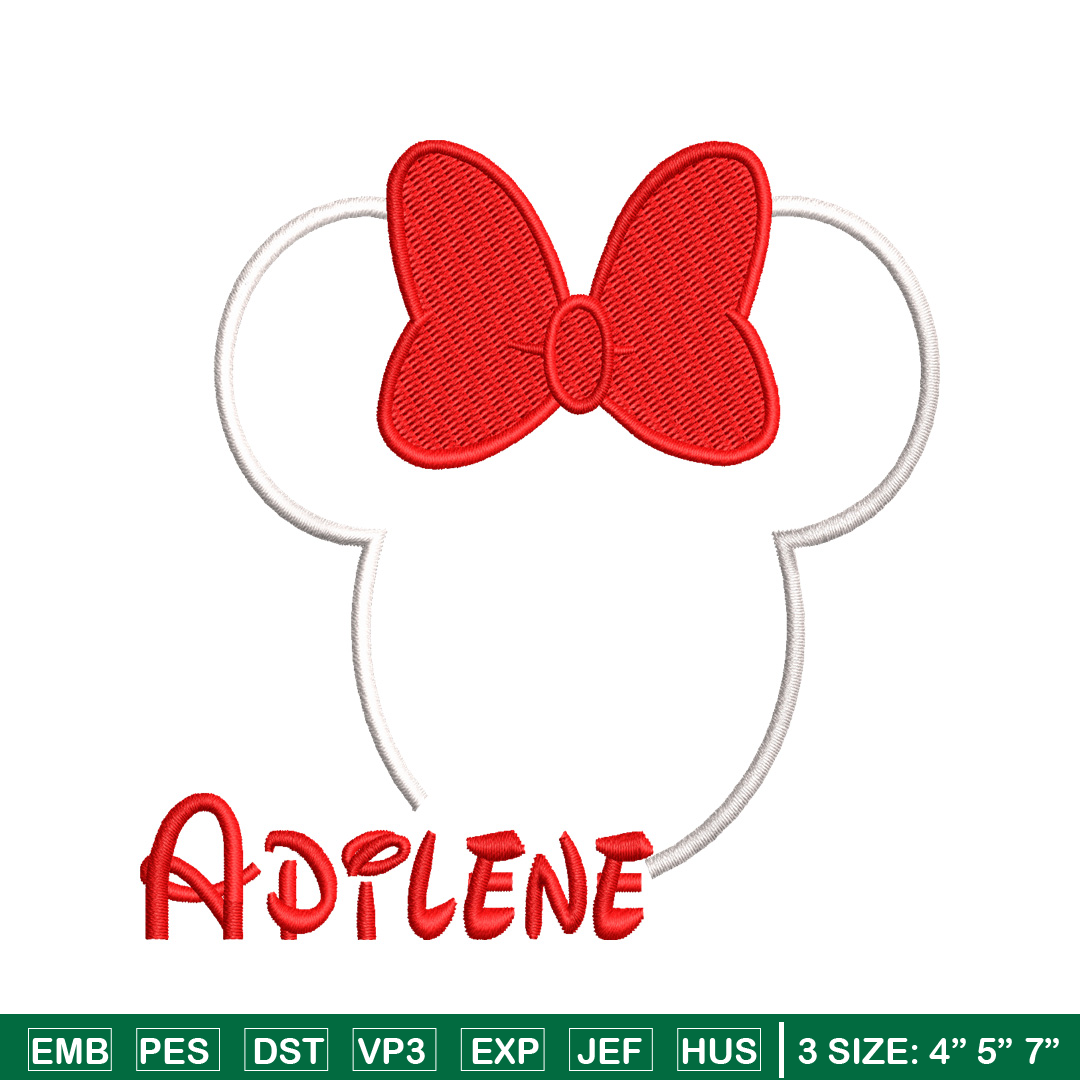 Minnie Mouse head embroidery design, Minnie Mouse head embro | Inspire ...