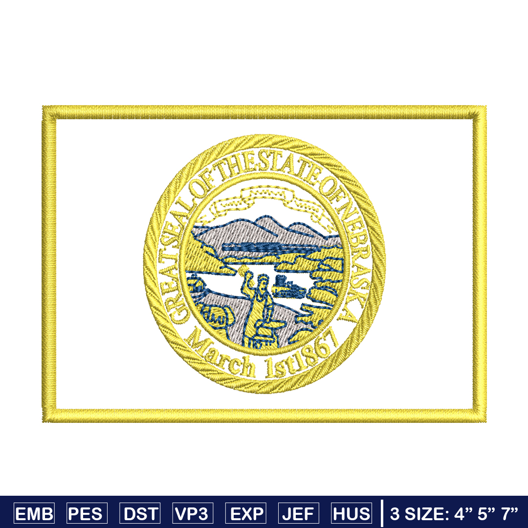 Seal Great Seal of the State of Nebraska Badge Logo embroide | Inspire ...