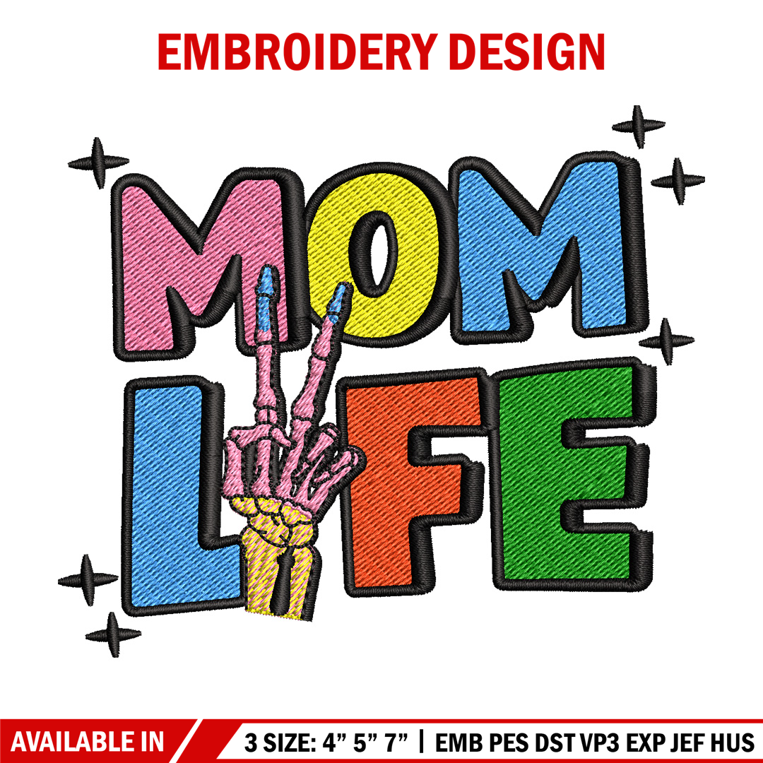 Mom life embroidery design, Logo embroidery, Embroidery file | Inspire ...