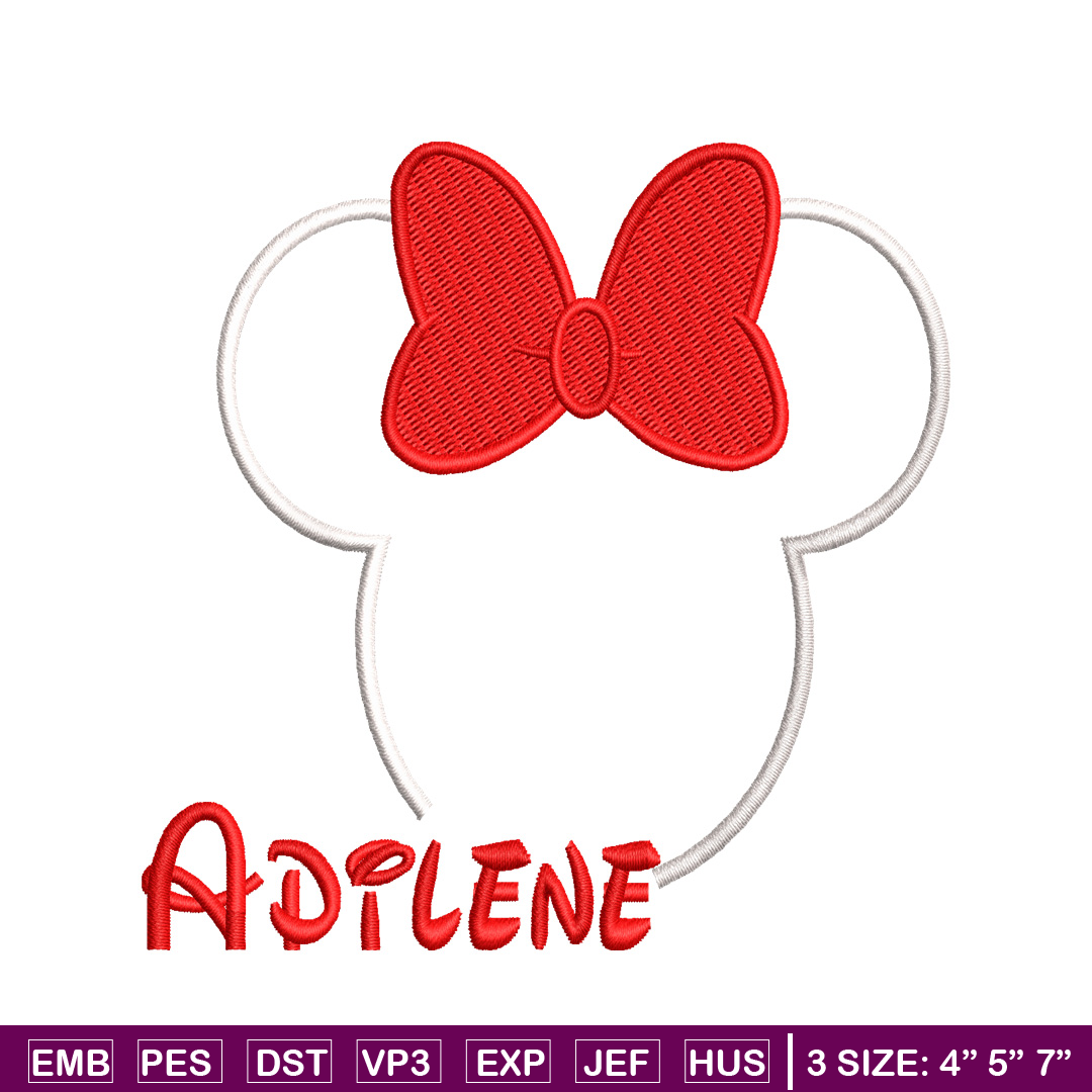 Minnie Mouse head embroidery design, Minnie Mouse head embro | Inspire ...