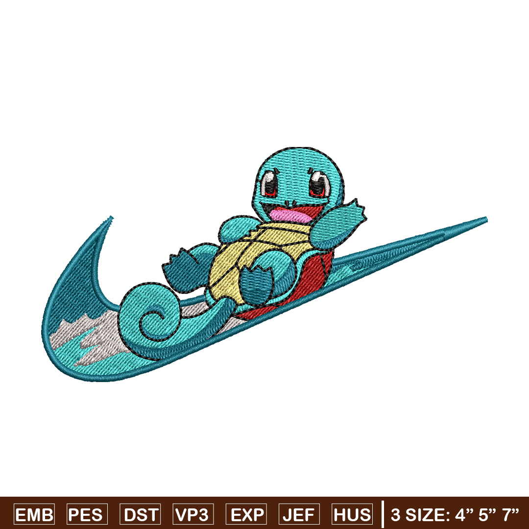 Squirtle Nike embroidery design, Pokemon embroidery, embroid | Inspire ...