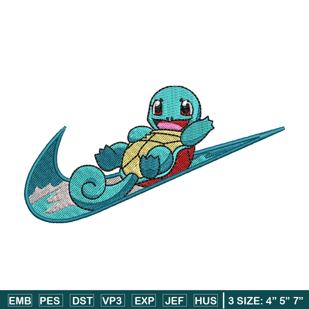 Squirtle Nike embroidery design, Pokemon embroidery, embroid | Inspire ...