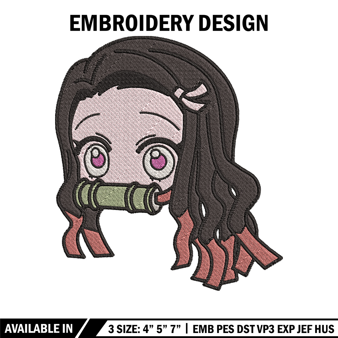 Nezuko head embroidery design, Nezuko embroidery, Embroidery - Inspire ...