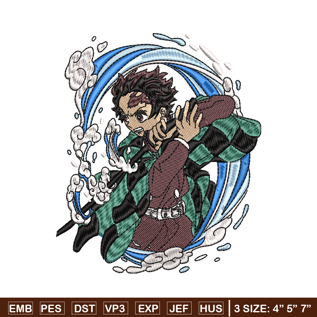 Tanjiro water breathing embroidery design, Kimetsu no Yaiba - Inspire ...