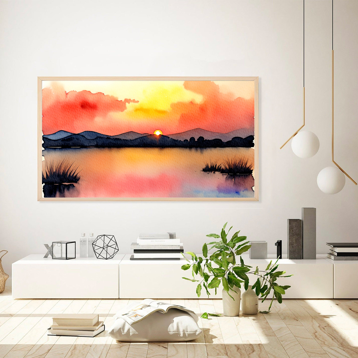 Samsung frame tv art Abstract Sunset TV wall art Abstract mo - Inspire ...