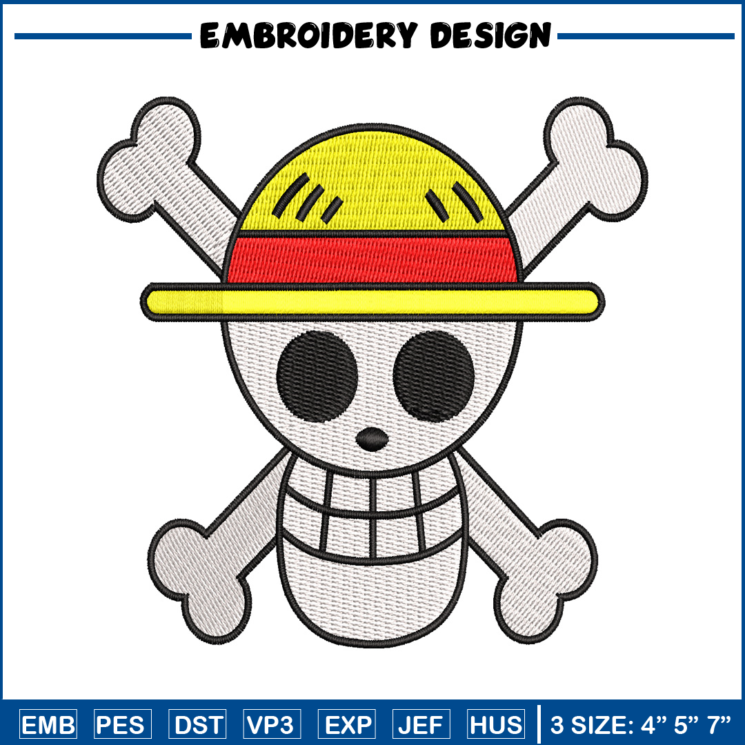 One piece Luffy Logo embroidery design, One piece embroidery | Inspire ...