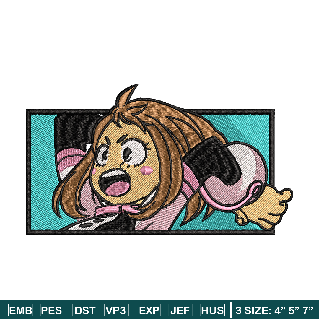 Uraraka Ochako embroidery design, My hero academia embroider | Inspire ...
