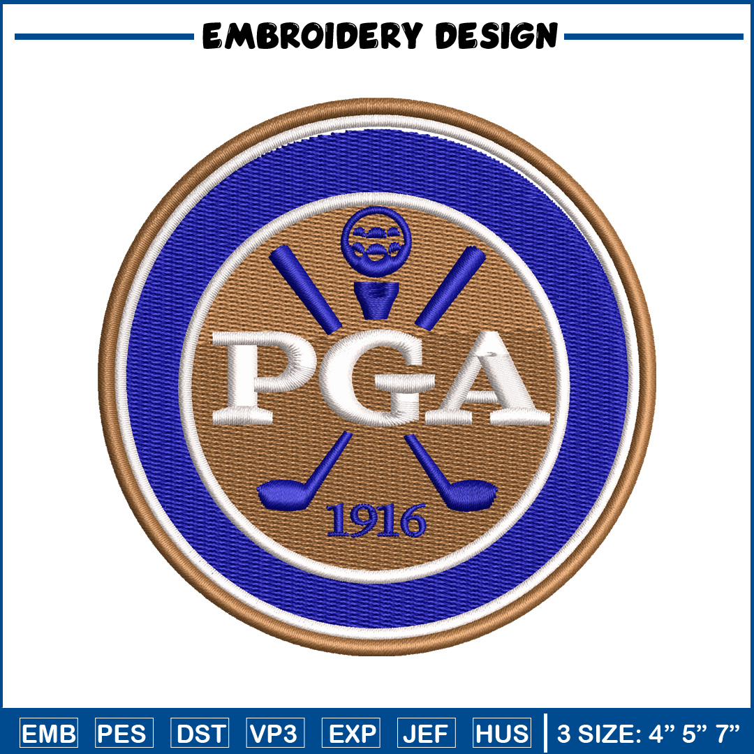 Pga Logo embroidery design, Pga Logo embroidery, logo design | Inspire ...